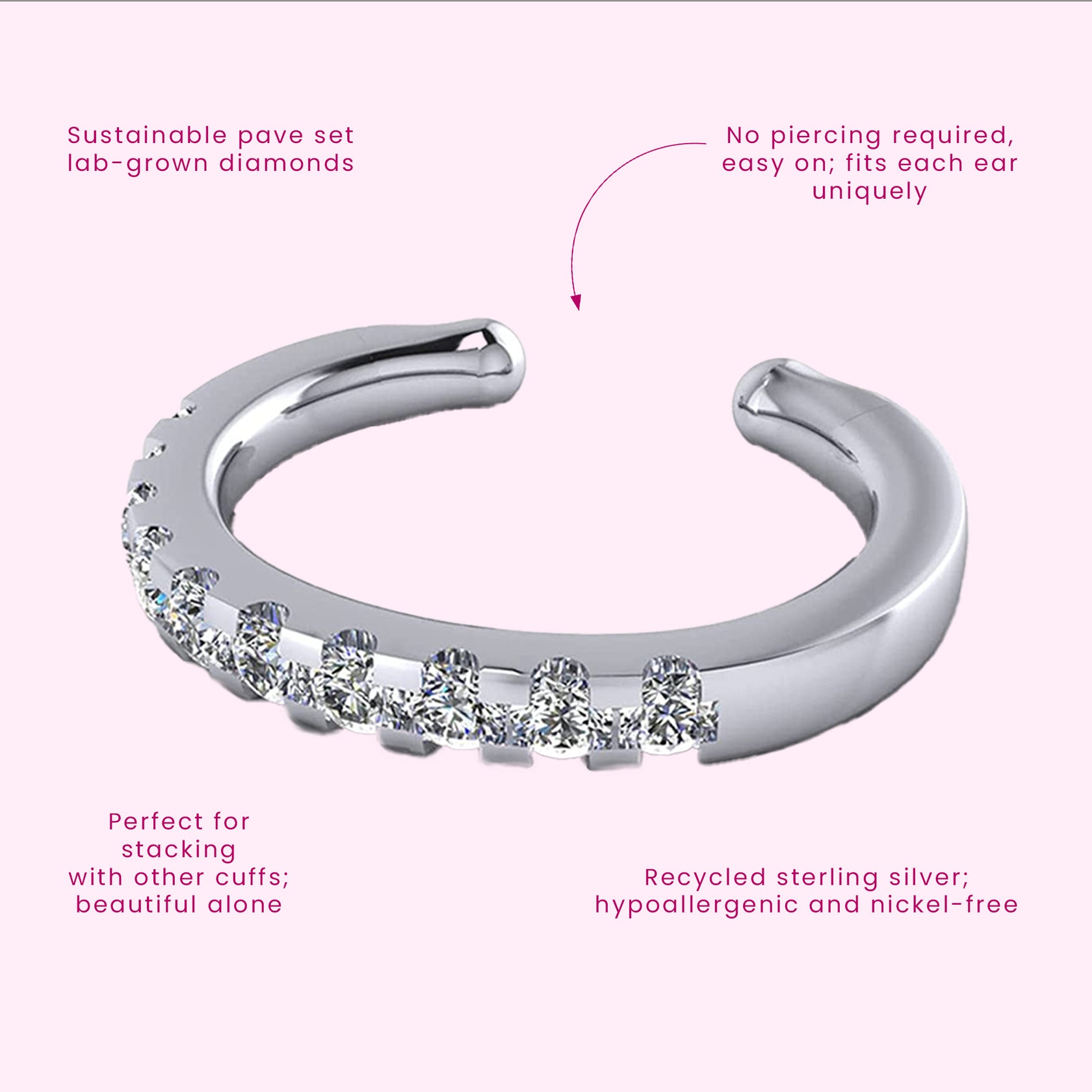 PC sparkle mid ear cuff .10ctw – Seed2Stone.com
